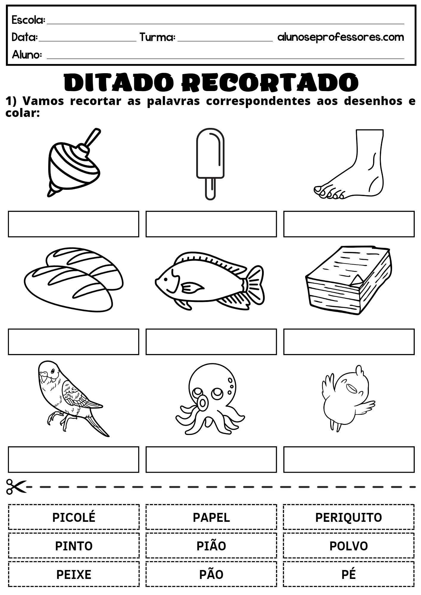 Atividades Com A Letra P Para Imprimir Alunos E Professores