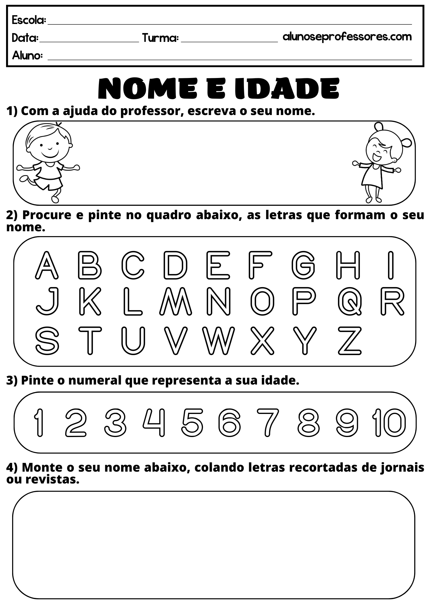 Atividades com o Nome para imprimir | Alunos e Professores☝ Torça pelo ... Atividades com o Nome para imprimir | Alunos e Professores☝ Torça pelo ...