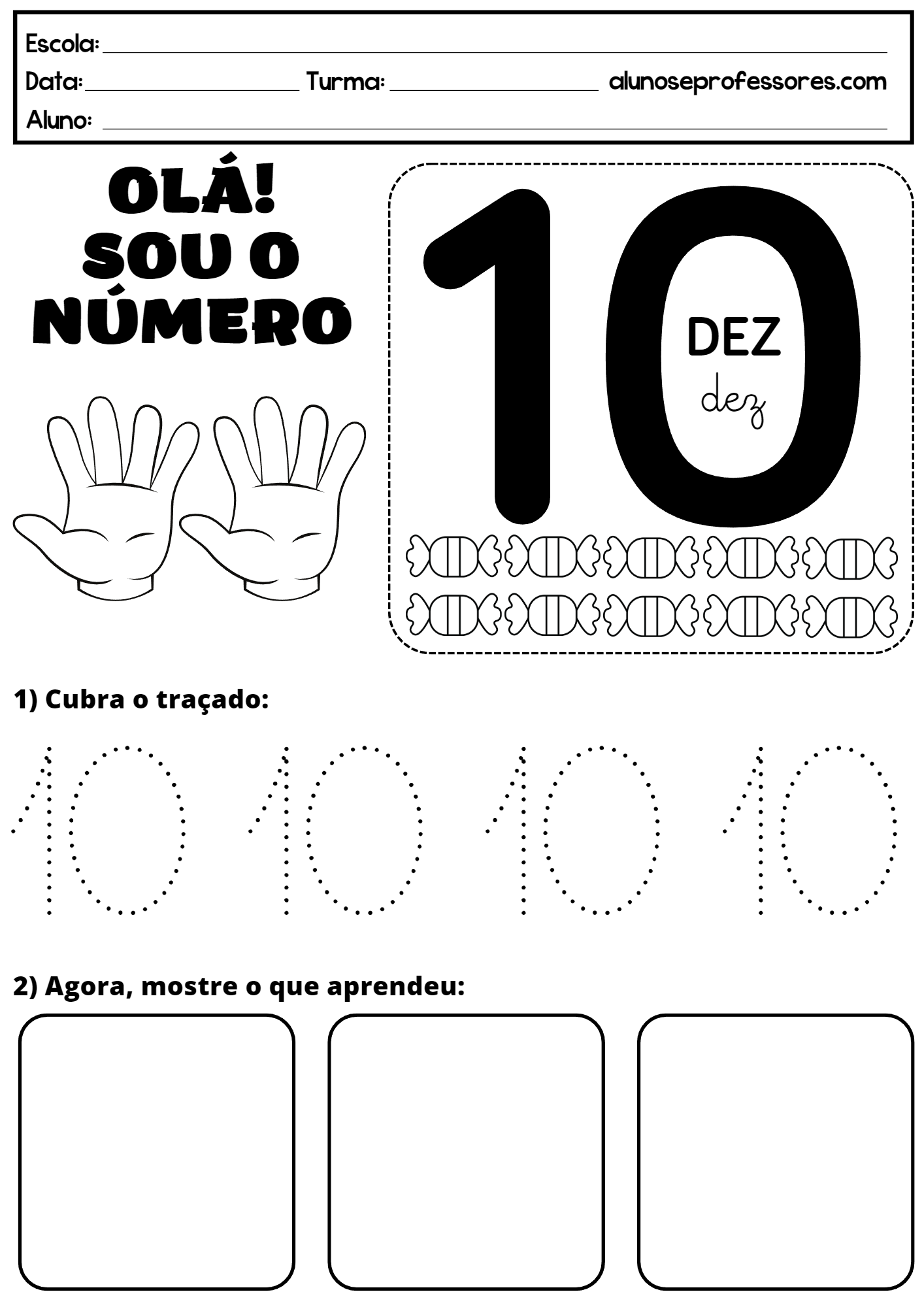 Atividades Com O Número 10 Para Imprimir Alunos E Professores