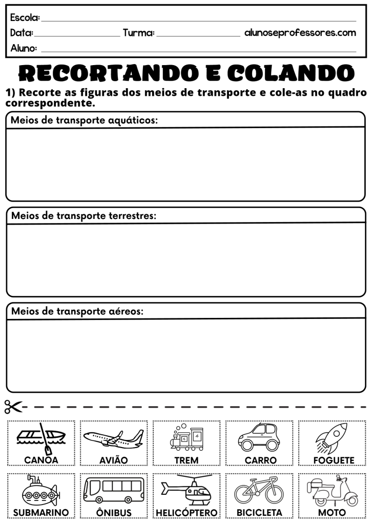 Atividades Sobre Meios De Transporte Atividades Pedagogicas – Eroppa Atividades Sobre Meios De Transporte Atividades Pedagogicas – Eroppa